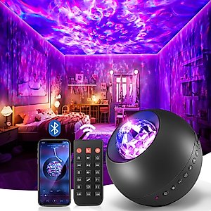 Galaxy Projector for bedroom, 20Colors Galaxy Light Projector for Bedroom, 15White Noise Led Lights for Bedroom Lights, HiFi Bluetooth Speaker,Remote&Timer Ceiling Projector Room Lights for Kids Adult