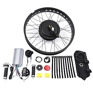 26" 48V 1500W Electric Fat Bike Conversion Kit Rear Wheel E-Bike Motor Conversion Kit with LCD Display for Fat Tire Bike Frame Ebike Wheel Kit Cycling Brushless Gearless Hub Motor Kit