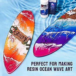 LET'S RESIN Surfboard Resin Tray Molds 15'' x 4'', 2Pcs Surf Board Silicone Molds for Resin,Large Resin Epoxy Molds Silicone for DIY Resin Ocean Waves Art, Wall Decor,Serving Board,Serving Tray