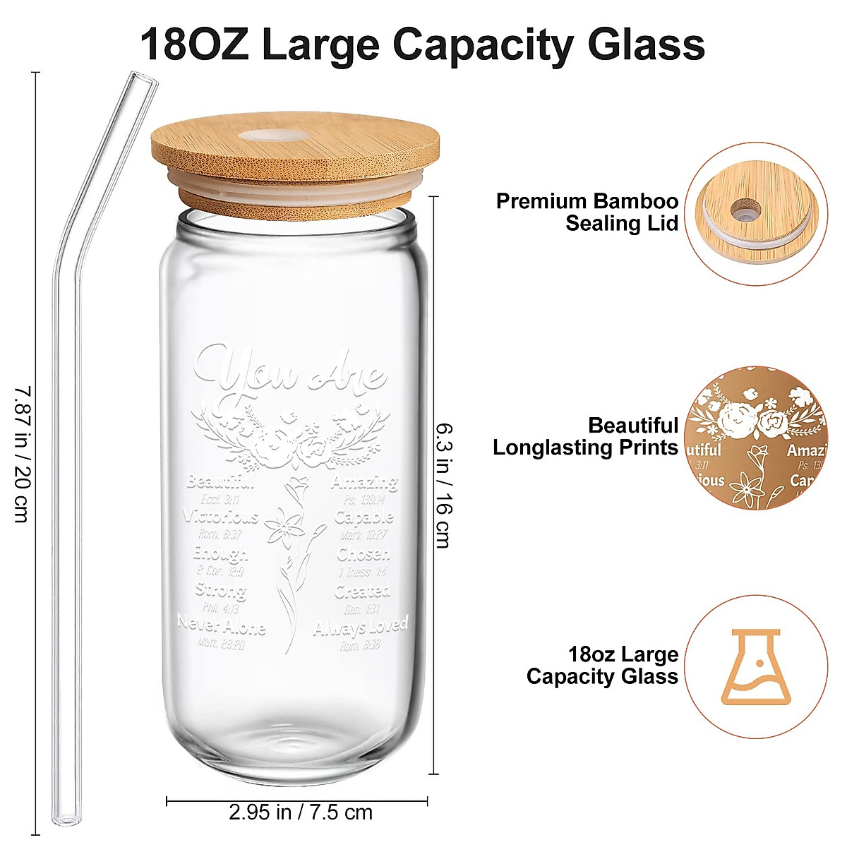 Christian Gifts for Women - Birthday Gifts for Women - Religious Gifts, Inspirational Gifts - Womens Gifts - Spiritual Gifts, Catholic Gifts Jesus for Women Mothers Day Birthday - 16 Oz Can Glass