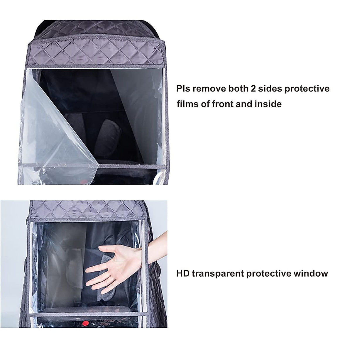 Winter Stroller Weather Shield Universal,Baby Stroller Rain Cover Waterproof,Travel Strollers Raincoat,Pushchairs Accessories,for Colder Weather,Protect from Snow Wind Sun Dust (Dark Gray)