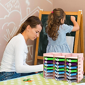 24 Grids Diamond Painting Tray Organizer with 24 Pieces Large Diamond Painting Tray Diamond Art Accessories Storage Rhinestone Dot Tools DIY Gem Art Craft Include Sticker(Pink)