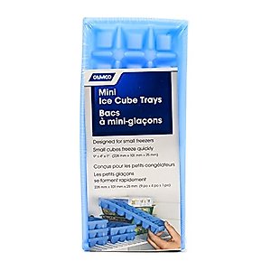 Camco Stackable Miniature Ice Cube Tray for Compact Spaces, 2-Pack (44100), Blue