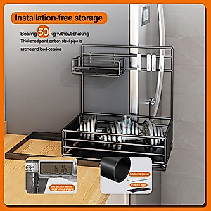 Under Sink Organizer and Storage, Under Sliding Cabinet Basket Organizer 2-Tire Under Kitchen Bathroom Sink Storage, Multi-Purpose Under Sink Shelf Organizer Black,White