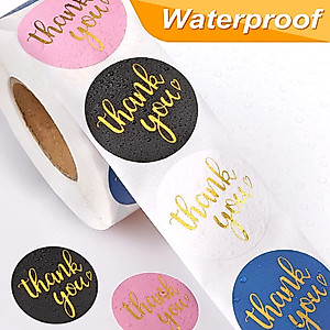 800Pcs Thank You Stickers 1.5", 4-Color Thank You Stickers Roll, Thank You for Small Business Adhesive Sticker Labels, Round Stickers for Business, Birthdays, Weddings, Giveaways, Party