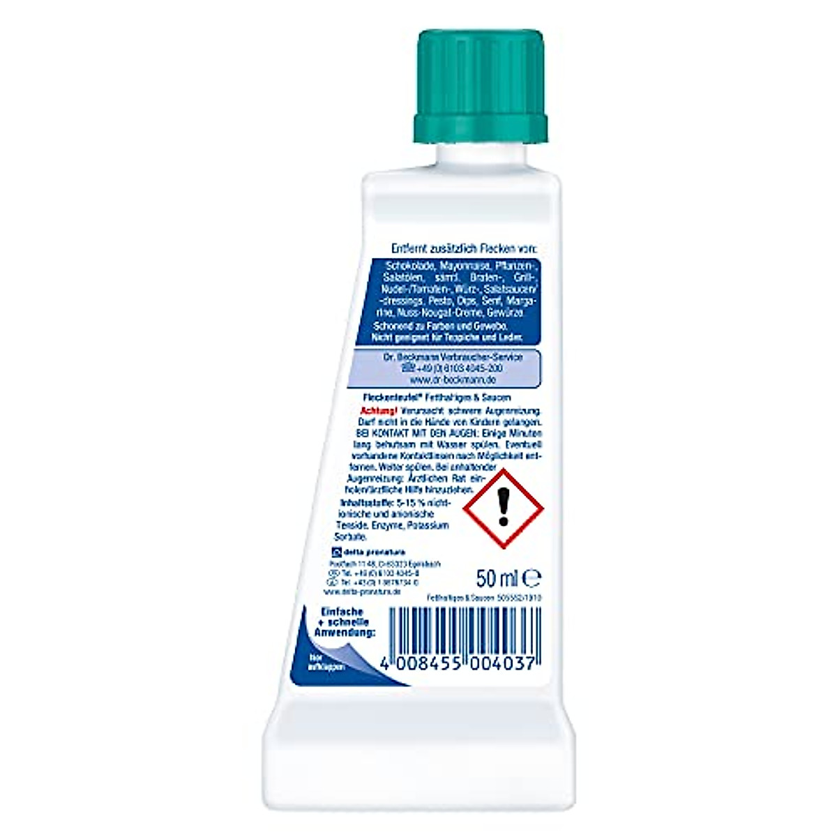 DR. BECKMANN Stain Devil: Fat, Oil & Sauces/Ketchup remover (50ml / 1.7fl oz Bottle)