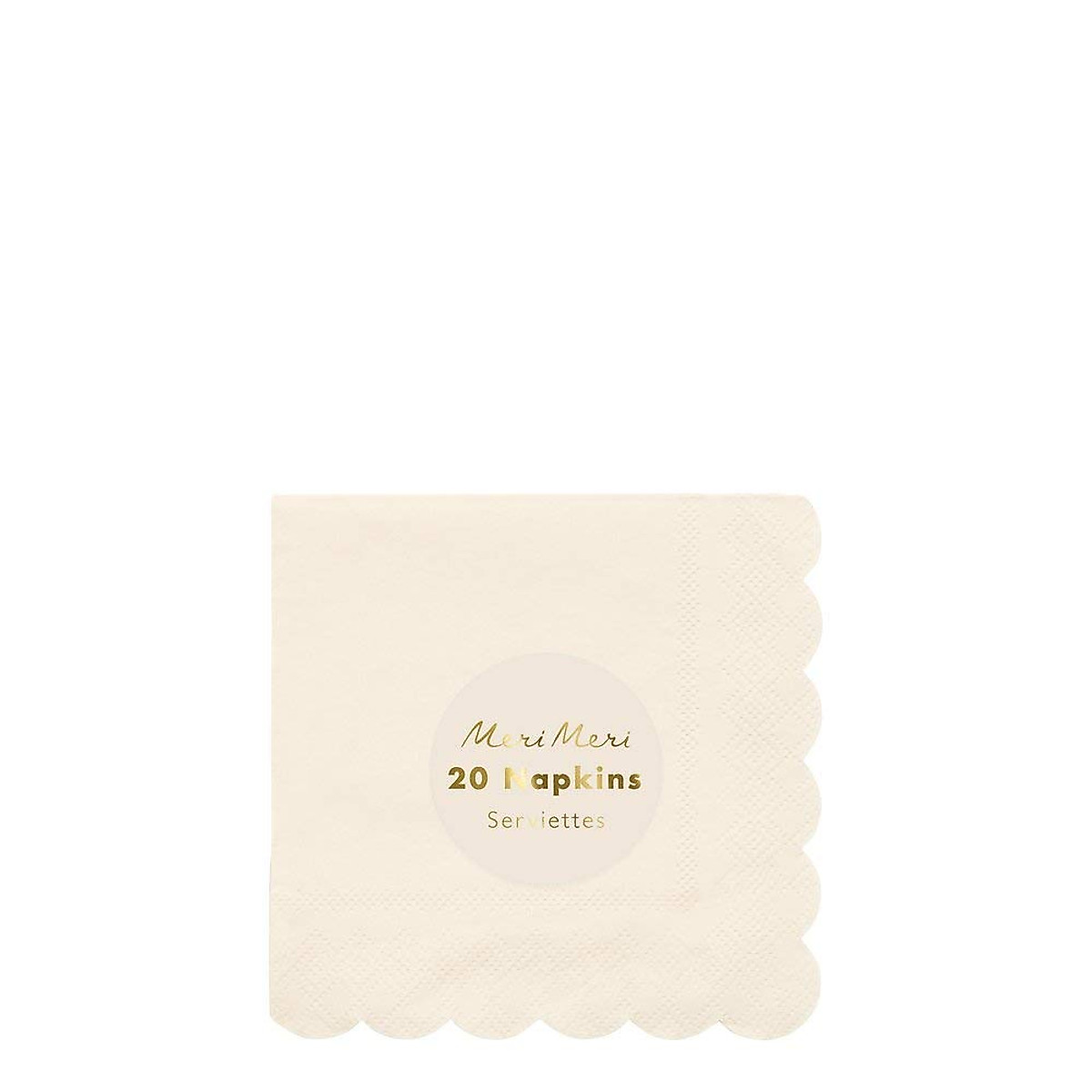 Meri Meri Disposable Paper Napkins (Pack of 20), Scalloped Edge, 2 Sizes, 15 Colors, Party Napkins