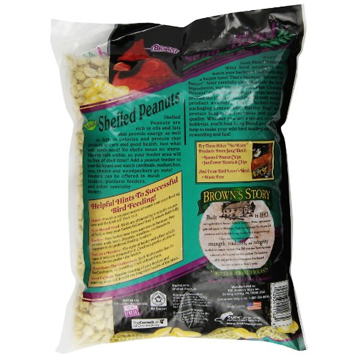 F.M. Brown'S Song Blend Premium Shelled Peanuts For Pets, 3-Pound, White