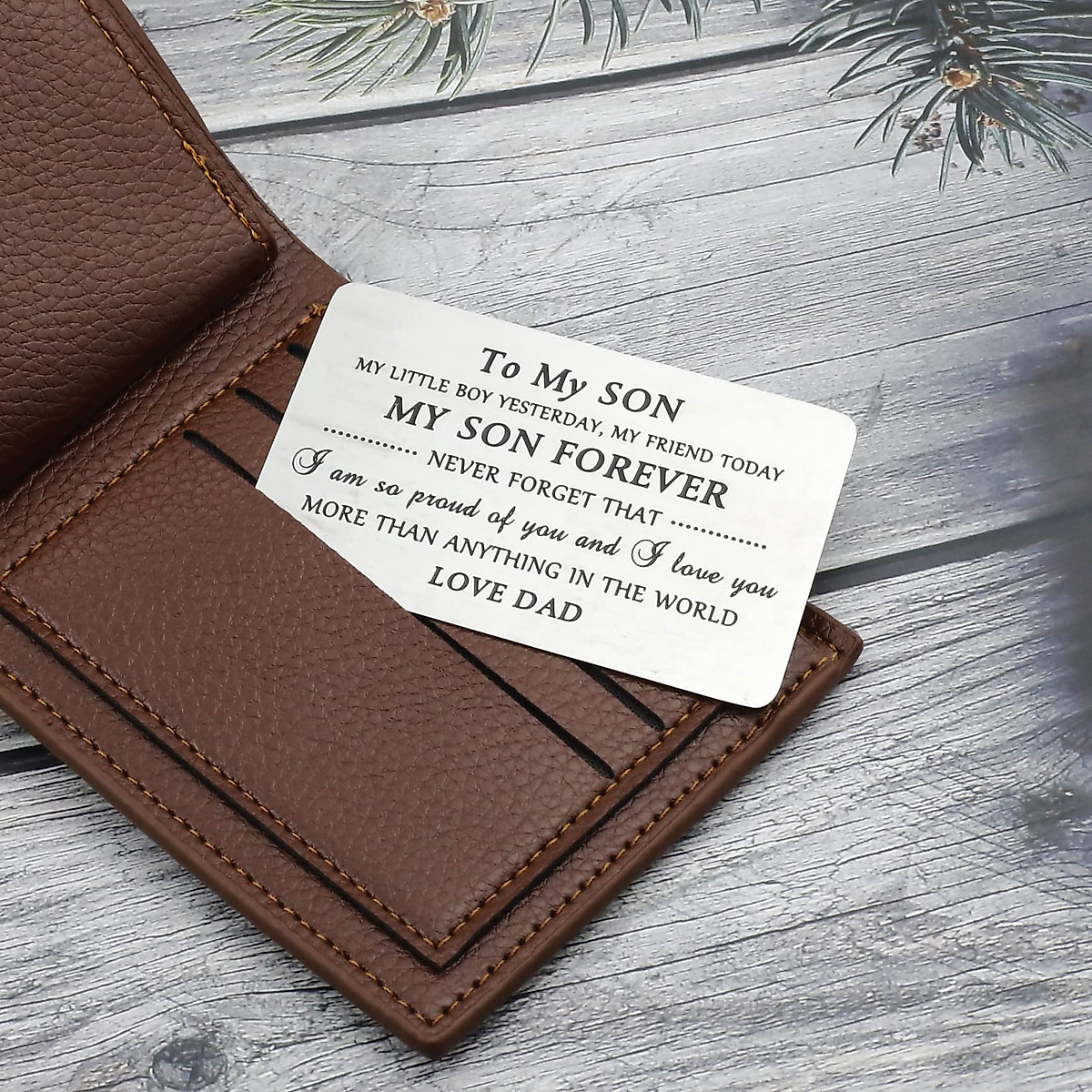 NC Wallet Card Insert for Son Daughter from Mom Dad Inspirational Birthday Graduation Wedding Christmas Gifts for Daughter Son (MY LITTLE SON)