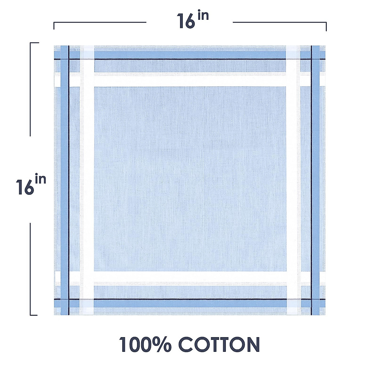 Selected Hanky 100% Cotton Men's Handkerchief 6 Piece Gift Set