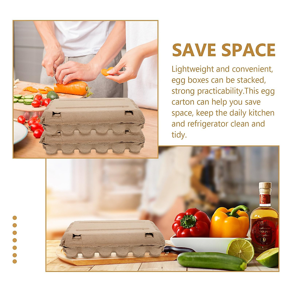 Angoily 6 Pack Empty Egg Cartons 24 Cell Pulp Fiber Egg Tray Holder Egg Storage Containers Strong Sturdy Egg Crate Cardboard Material for Family, Farm, Market, Camping, Picnic, Travel