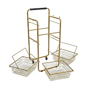 Excellerations Outdoor Storage Cart with Removable Baskets, Mobile Tip-Proof Cart, Indoor-Outdoor, Versatile and Compact Storage, Simple Assembly, Easy to Clean (Item # STORCART)
