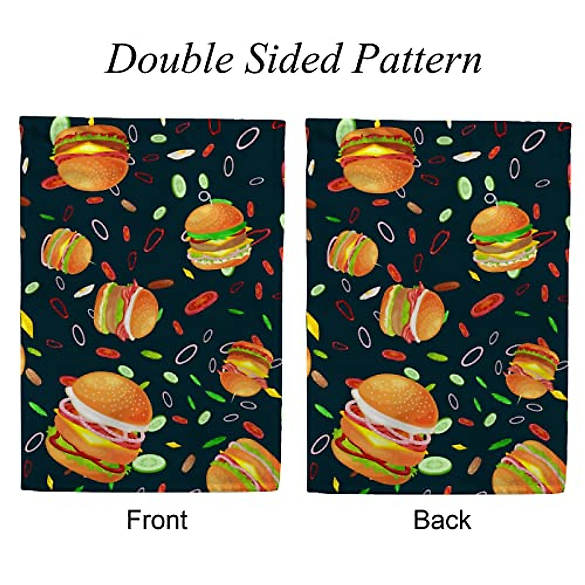 My Little Nest Seasonal Garden Flag Cartoon Tasty Burger Double Sided Vertical Garden Flags for Home Yard Holiday Flag Outdoor Decoration Farmhouse Banner 28"x40"