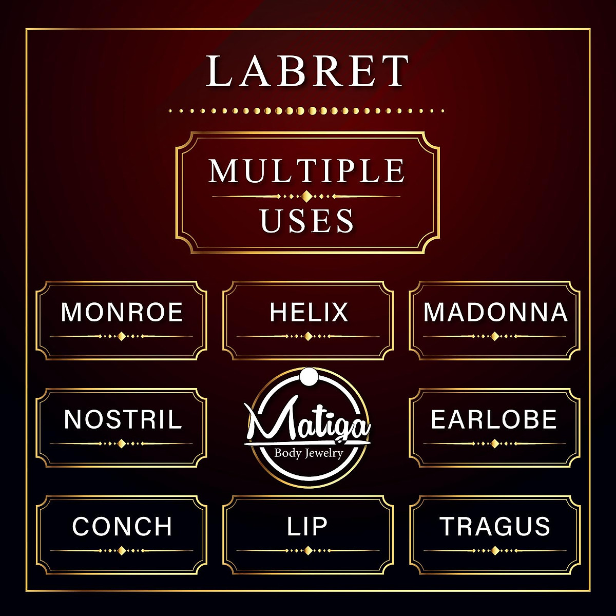 8Pcs Black Anodized 14g 6mm 8mm labret rings Piercing Jewelry Lip Medusa Monroe Vertical 4mm Ball Cone M7863