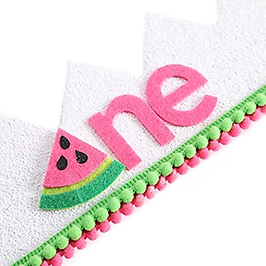 Watermelon Party Decorations For 1st Birthday - Watermelon Birthday Crown For Photo Booth Props And Backdrop Cake Smash, Best Watermelon Birthday Party Supplies For Kids (Watermelon Birthday Crown)