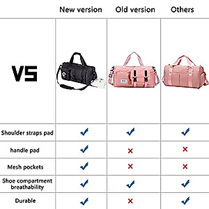 Gym Bag for Men and Women Small - 18.5"×9.5"×9" Duffel Travel Bag with Wet Pocket and Shoes Compartment, Gymnastics Equipment Bags Outdoor Bag