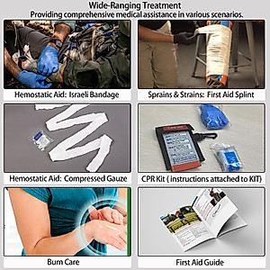 Advanced First Aid Kit, Comprehensive Trauma First Aid Kits with Labelled Compartments for Cars, Home, Office, Backpacking, Camping, Traveling, and Cycling - 230 Piece