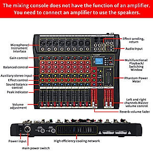 FULODE CT-80S Professional audio mixer 8 Channel with MP3 Player+Bluetooth U disk 48V Phantom Power Source USB recording