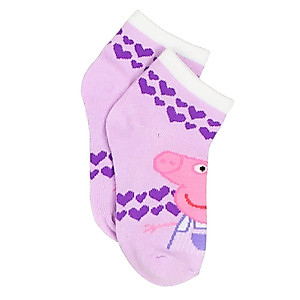 Peppa Pig Girls 6 pack Socks (X-Small (2-4), Friends Quarter Multi)