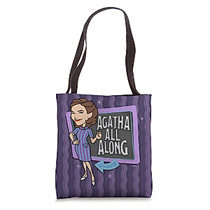 Marvel WandaVision Agatha All Along Purple Retro Tote Bag
