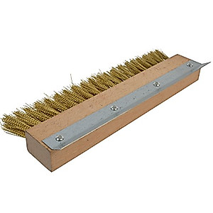 Janico 4004 Bristles Pizza Oven Stone Brush, Includes Rust Proof Steel Scraper, Stiff Brass Wire, Brown