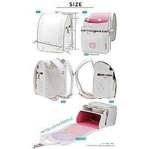 Baobab's wish Ransel Randoseru Backpack Semi-automatic satchel Japanese Elementary school bag for girls boys PU bab-rdjn01 (New White)