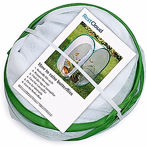 Two Doors Large Monarch Butterfly Habitat, Insect Mesh Cage, Caterpillar Enclosure Terrarium Pop-up (24 x 24 x 36 inches)