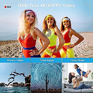 Digital Camera 4K,Vmotal UHD 64MP Photo 4K Video 60FPS,Dual Screens 2.8”+2.4”/16x Zoom/Time-Lapse/Slow-Motion/Autofocus/Manual Focus, with WiFi, Vlogging Camera for YouTube