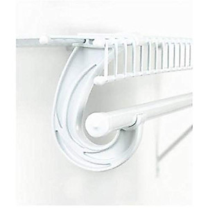 3 x SuperSlide White Closet Rod Support Pack of 2
