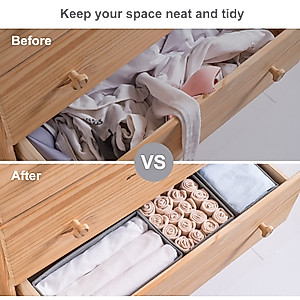 Coorganisers 6 Packs Dresser Organizers,Drawer Organizers for Clothing,Baby Organizers and Storage Drawers,Woven-Fabric Dresser Drawer Organizers,Baby Clothes Organizer in Bedroom-1 Large Cell