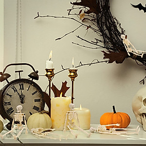 FINGOOO Mini Skeleton Figurines, 12Pcs 6 Inch Small Skeletons Halloween Decorations for Craft Haunted House Accessories Party Favors