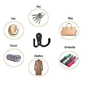 Mzizi Dco 20 PCS,Coat Hooks Wall Mount,Metal Double Hooks with 40 Screws,Wall Single Hooks Hanging Robe Towel Key Jackets Clothes Bag Hat …