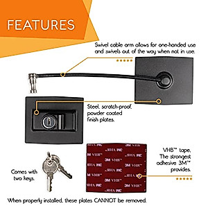 Guardianite Premium Refrigerator Door Lock with Built-in Keyed Lock (Black)