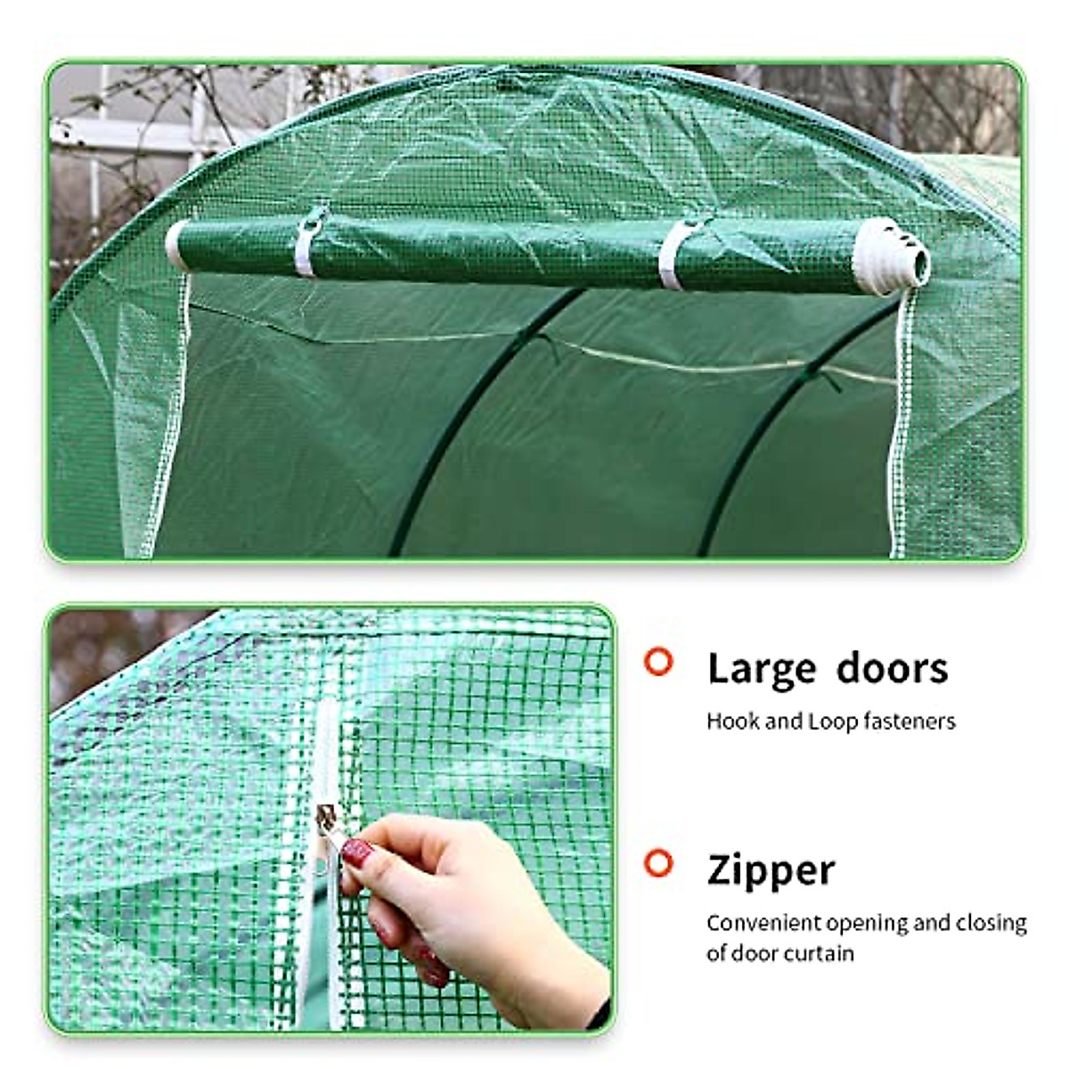 Greenhouse Walk-in Green House Greenhouse Kit with Observation Windows for Outdoor Plants Growing,Green Houses for Outside (L10'xW7'xH7')