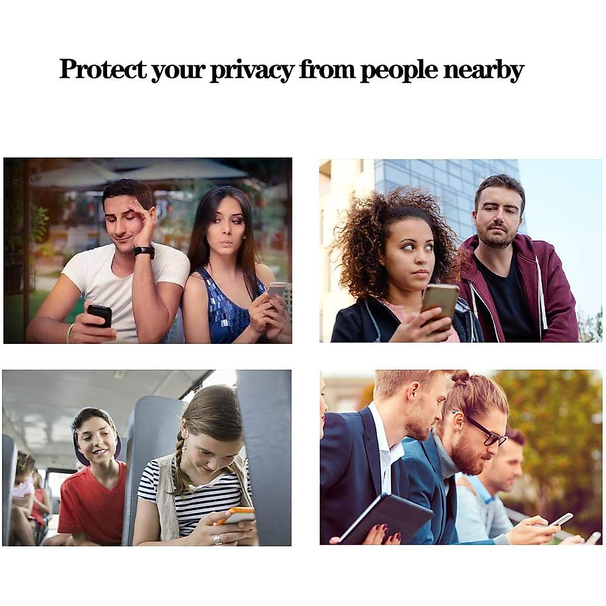 NC 2 Pack Privacy Screen Protector Compatible with Samsung Galaxy A33 / A42 / A32 / A12/ A13 / A02S / A03S, Tempered Glass Anti-Glare Full Coverage Film, Anti-Spy Black Shield Saver