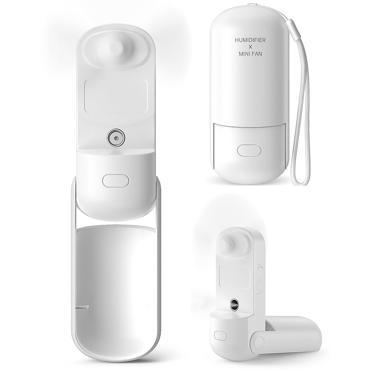 HonHey Handheld Fan Misting Fan, 3 in 1 Hand Fan, Portable, Foldable Personal Mini Fan with Rechargeable Battery Operated and 3 Adjustable Speed[6-13-20 Working Hours] for Girls Women Travelling