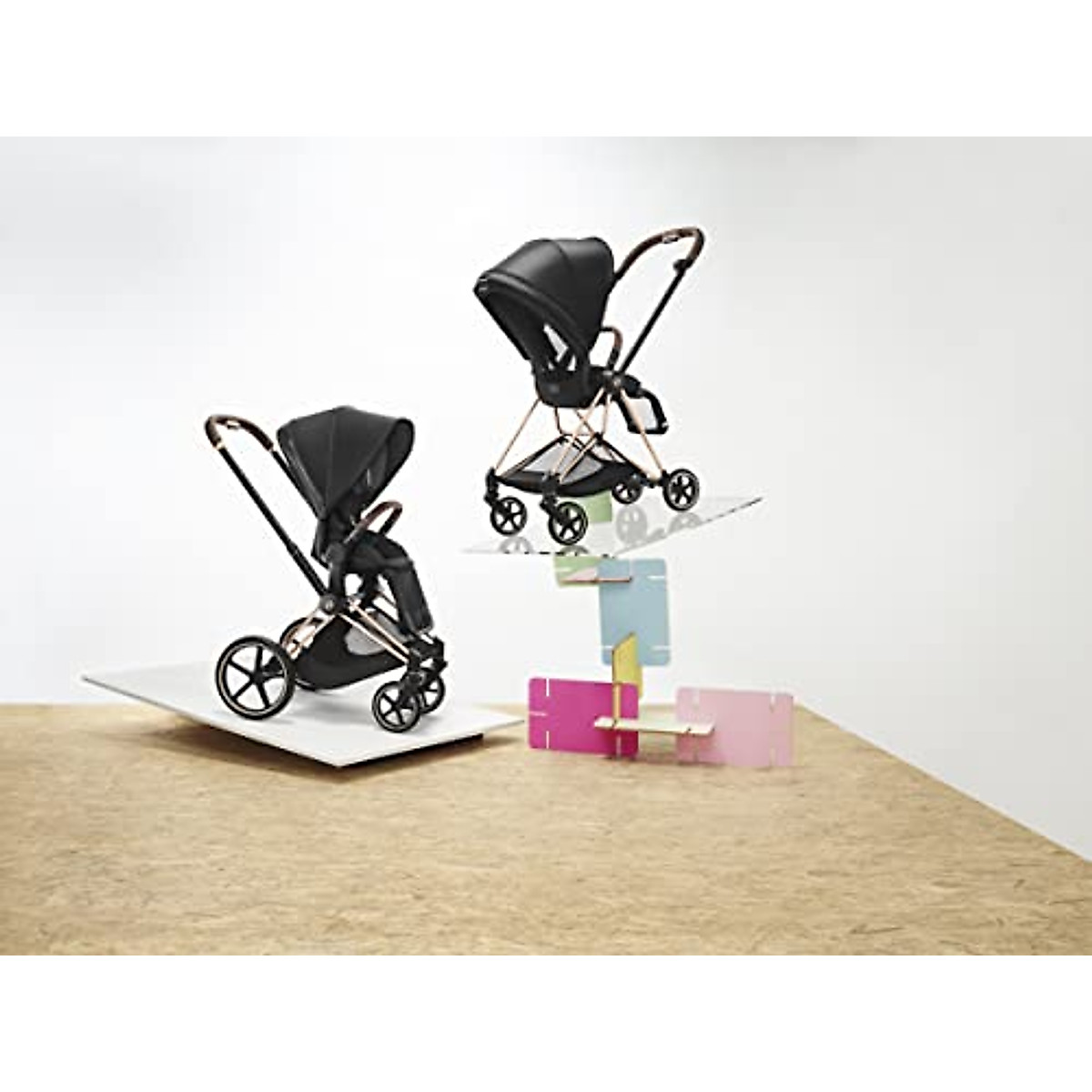 Cybex Mios 2 Complete Stroller, One-Hand Compact Fold, Reversible Seat, Smooth Ride All-Wheel Suspension, Extra Storage, Adjustable Leg rest, True Red Seat with Chrome/Brown Frame