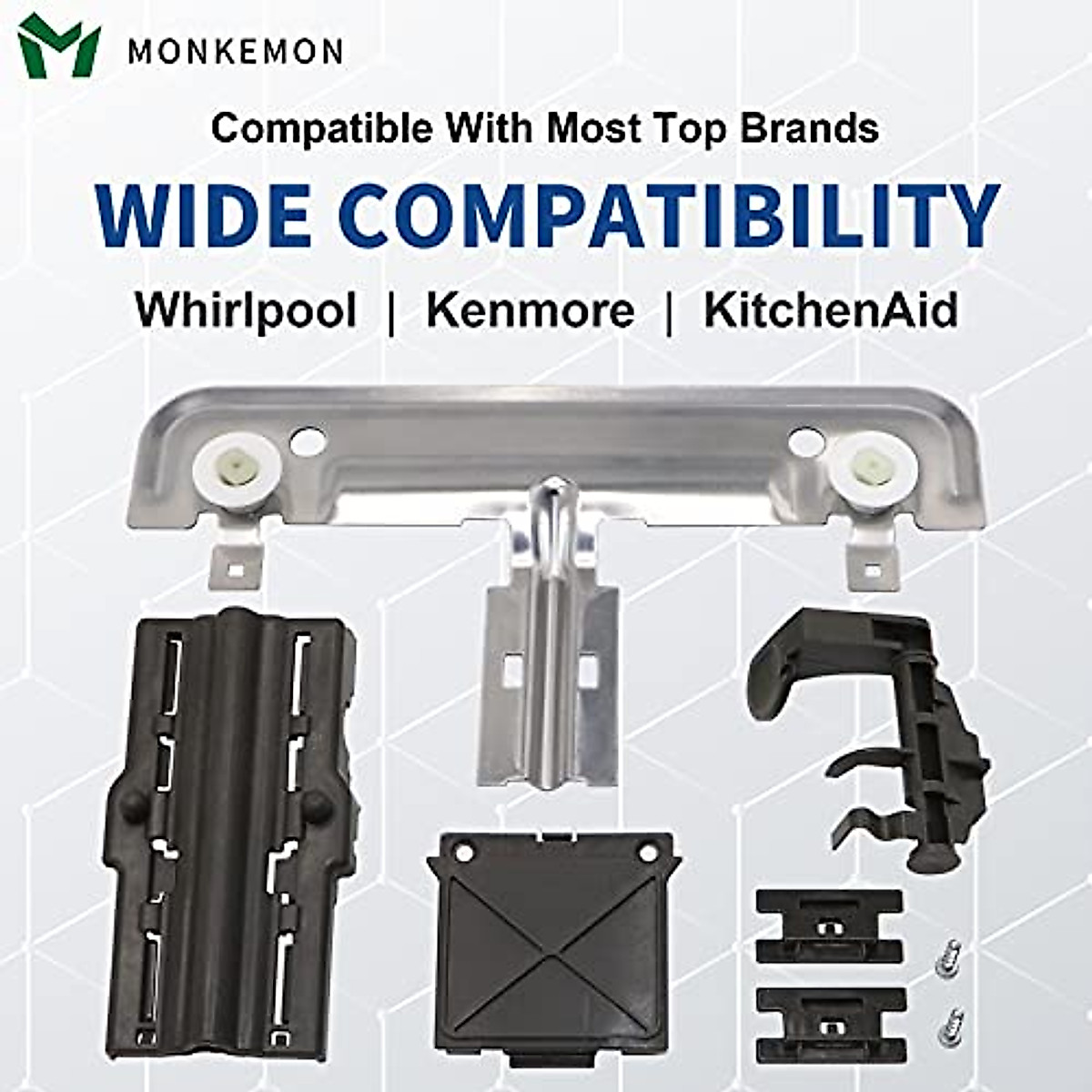 W10712395 Dishwasher Replacement Top Rack for Kenmore Kitchenaid Whirlpool Dishwasher Parts, Replace W10350375 AP5957560 Dishwasher Upper Rack Parts, WDT750SAHZ0 WDT970SAHZ0 WDT780SAEM1 WDTA50SAHZ0