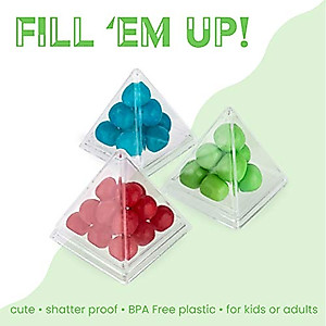 Hammont Pyramid Shaped Acrylic Candy Boxes - 8 Pack - 2.44"x2.44"x2.63"- Perfect for Weddings, Birthdays, Party Favors and Gifts | Designer Cute Clear Lucite Plastic Treat Containers