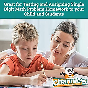 Channie's Math Prek-1ST Grades, 80 Pages Strong Paper, 8.5" x 11" with Hardboard Back Lineup Pad Workbook Math Line-Up