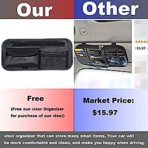 Left Driver Side Sun Visor Compatible with Honda Accord 2008 2009 2010 2011 2012 2013 2014 2015 2016 2017 with Light OEM : 83280-TA5-A51ZA (Grey)