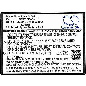 4000mAh/3.8V Replacement Battery for Scanpal EDA71 Scanpal EDA40 EDA50 EDA50hc Scanpal EDA70 Scanpal EDA51 Scanpal EDA50K BAT-EDA50 BATT-EDA40-1 BATT-EDA50K-1 50129589-001 50134176-001 BAT-EDA50US