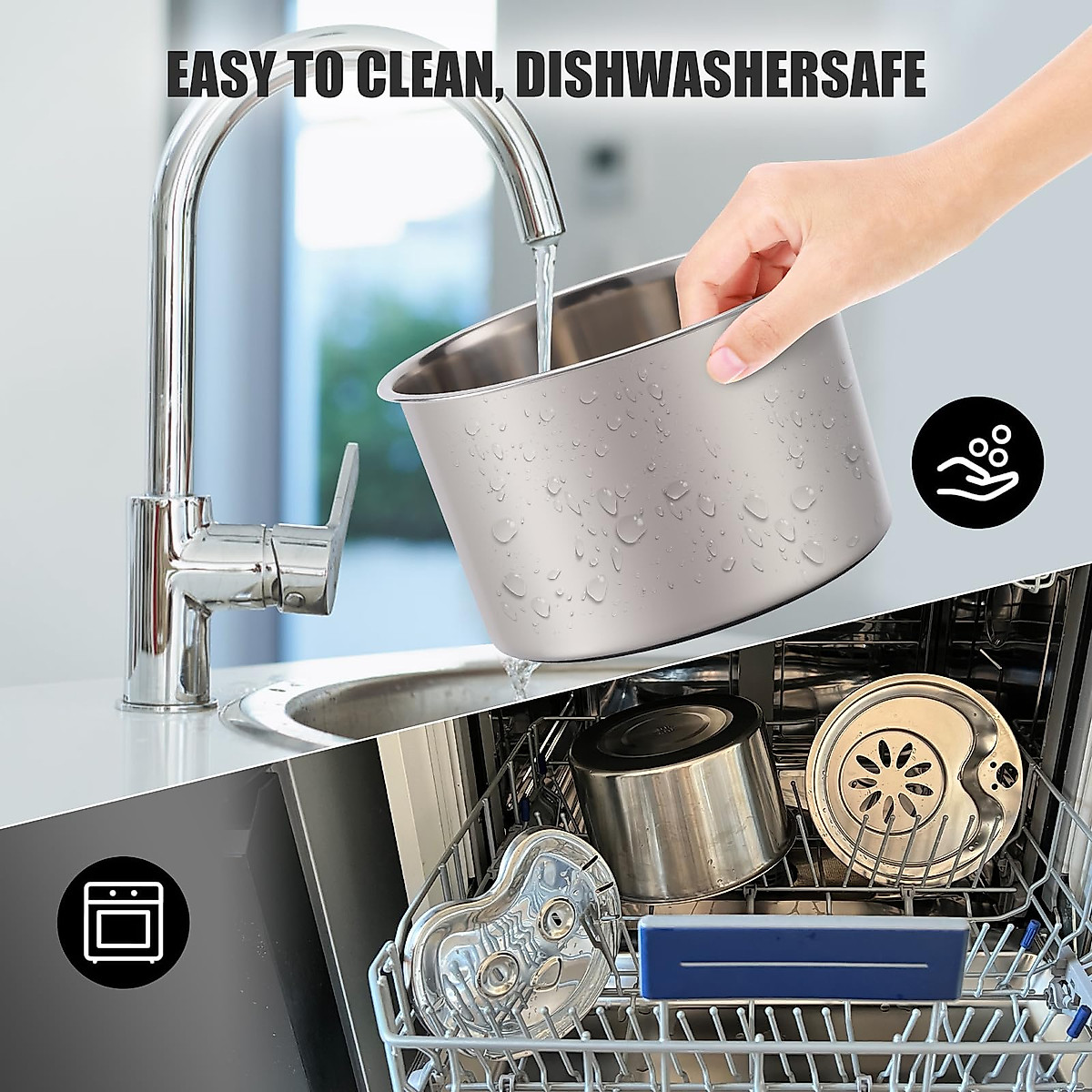 Helyhoob Stainless Steel Cat Water Fountain, 115OZ/4.3L Pet Fountain Wireless Battery Operated Cat Fountain with External Pump, Automatic Dog Water Fountain with 3 Replacement Filters