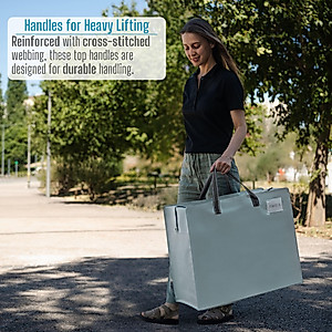 VENO 4 Pack Storage Moving Bags, Organizer Bag, Storage Tote, Zipper On Top, Sturdy, Carrying Bag, Camping Bag for Clothes, Bedding, Comforters, Pillows (22 Gallon Light Blue, 4 Pack)