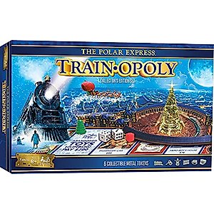 MasterPieces Opoly Board Games - The Polar Express Train Opoly - Officially Licensed Board Games for Adults, Kids, & Family