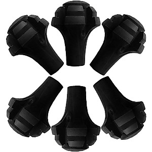 Monfasye Trekking Poles Tips, Rubber Hiking Sticks End Caps Protectors Replacement Accessorie Fit Most Hiking Trekking Walking Canes (6 Pieces)