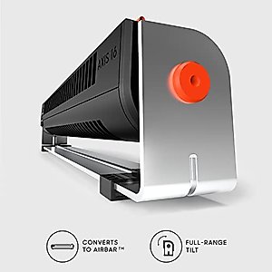 SHARPER IMAGE AXIS 16 Airbar Tower Desk Fan with Task Light, Full-Range Tilt, 3 Speed Touch Control, Black