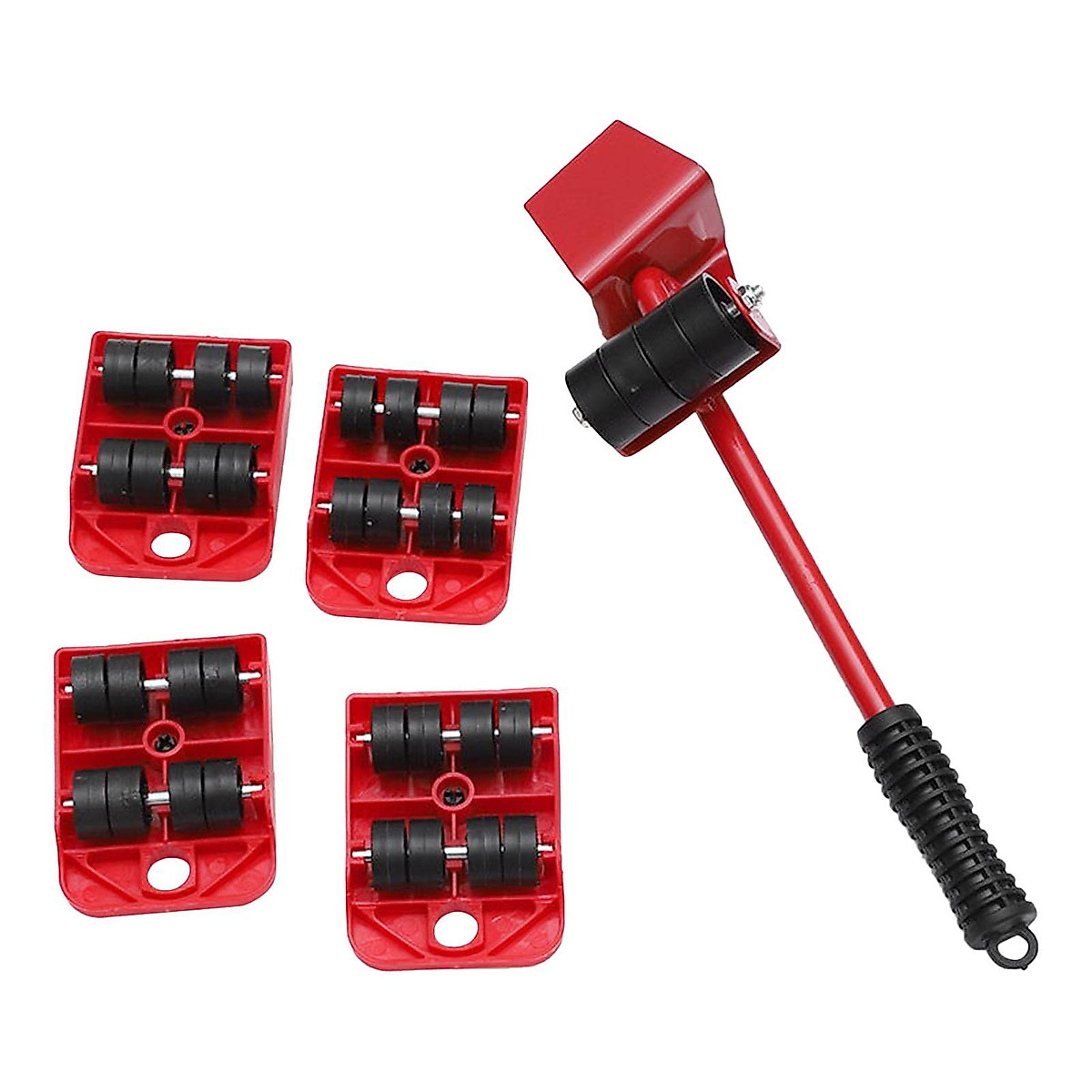 Generic Adjustable Furniture Lifter | Portable Furniture Lifter | Furniture Lifting Tool | Furniture Move Roller Tools with 4 Wheels for Easily Redesign and Rearrange Living Space, five piece set