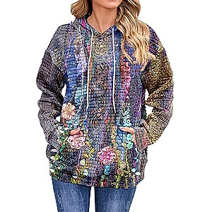 Generic Plus Size Fall Outfits for Women Homebody Sweatshirt Oversized Hoodies for Women Oversized Sweatshirt Drawstring Waffle Pullover Sweaters Printed Sweatshirts Workout Hooded Long Sleeved