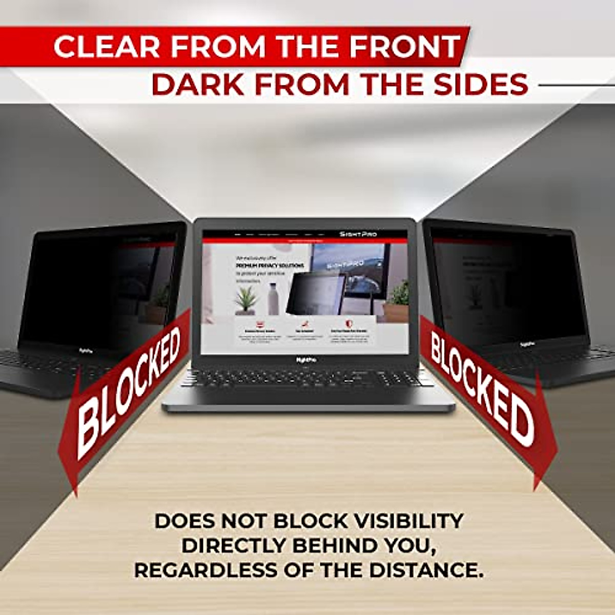 SightPro 14 Inch 16:9 Laptop Privacy Screen Filter - Computer Monitor Privacy Shield and Anti-Glare Protector